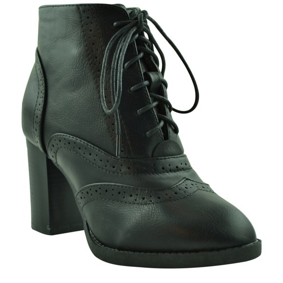 Shoes | High Heel Oxfords Lace Up Black Askenzie11 | Poshmark